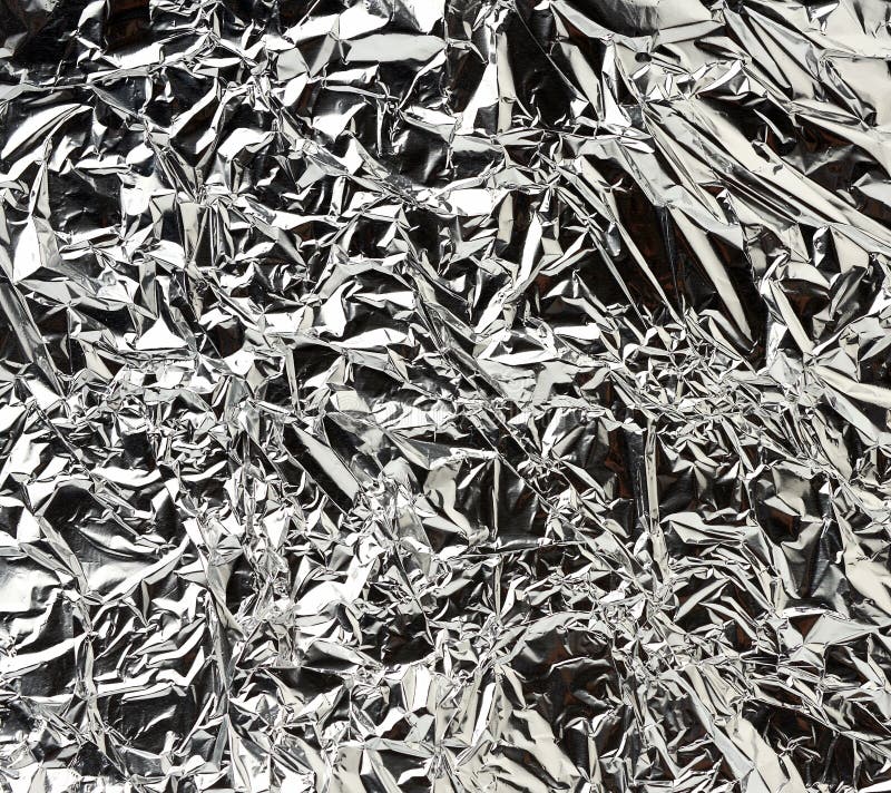 Texture of Shiny Crumpled Piece of Gray Foil, Packaging Material Stock ...