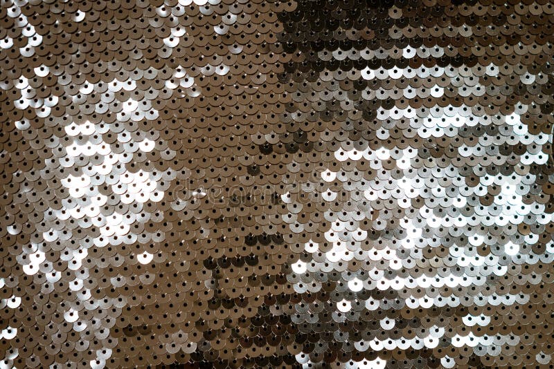 Fabric Texture of Silver Sequins Close-up Stock Photo - Image of ...