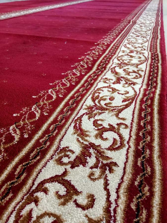 The Texture of the Side of the Mosque S Prayer Mat is Maroon in Color ...