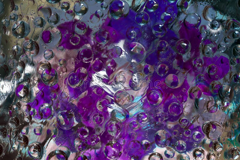 Texture. Silhouettes of Flowing Raindrops are Located on the Multi ...