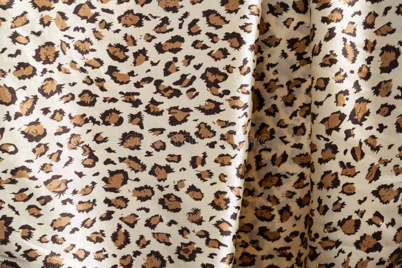 The Texture of Silk Fabric in the Color of Leopard Stock Image - Image ...