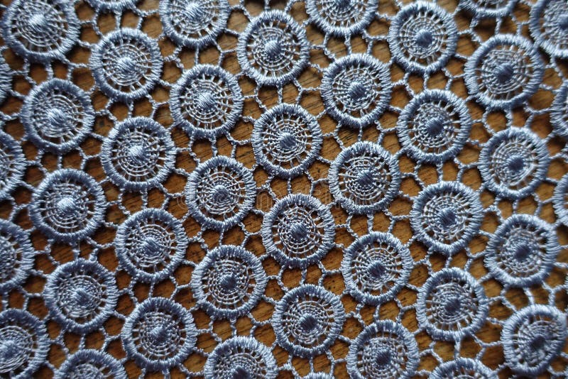 Texture of Silver Gray Crochet Lacy Fabric on Wood from Above Stock ...