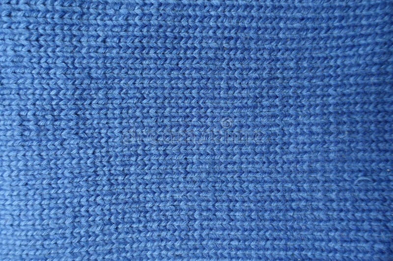 Texture of Plain Blue Knitted Fabric Stock Image - Image of retro ...