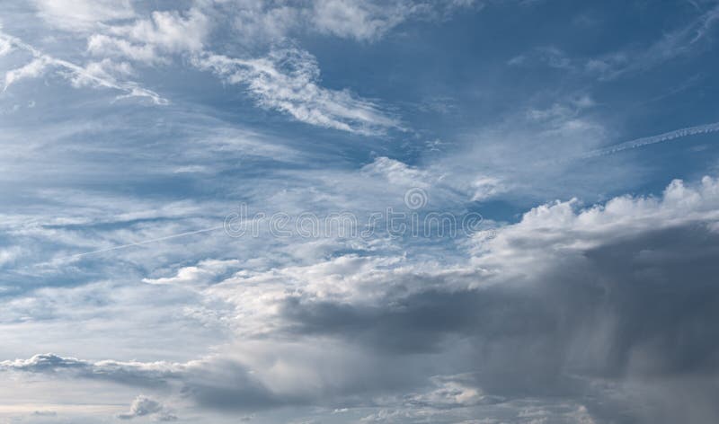 Texture of the Sky. White Embossed Clouds on the Sky Stock Photo ...