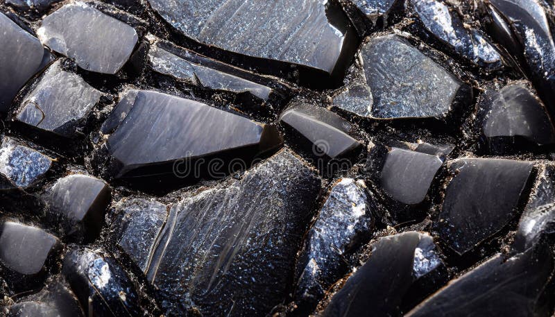 Texture of Slabs of Polished Glossy Black Obsidian Stock Illustration ...