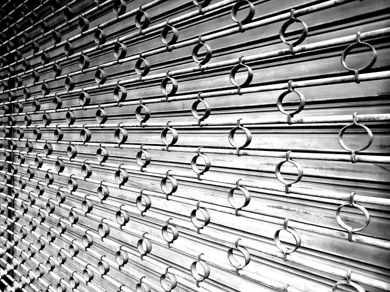 Pattern on the Sliding Steel Door. Stock Photo - Image of circle ...