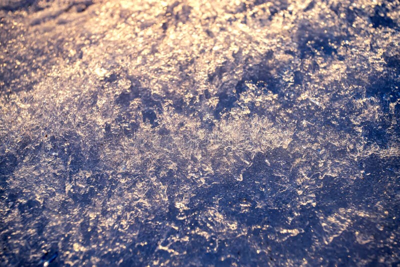 The Texture of the Snow Glows Beautifully in the Setting Sun. Stock ...