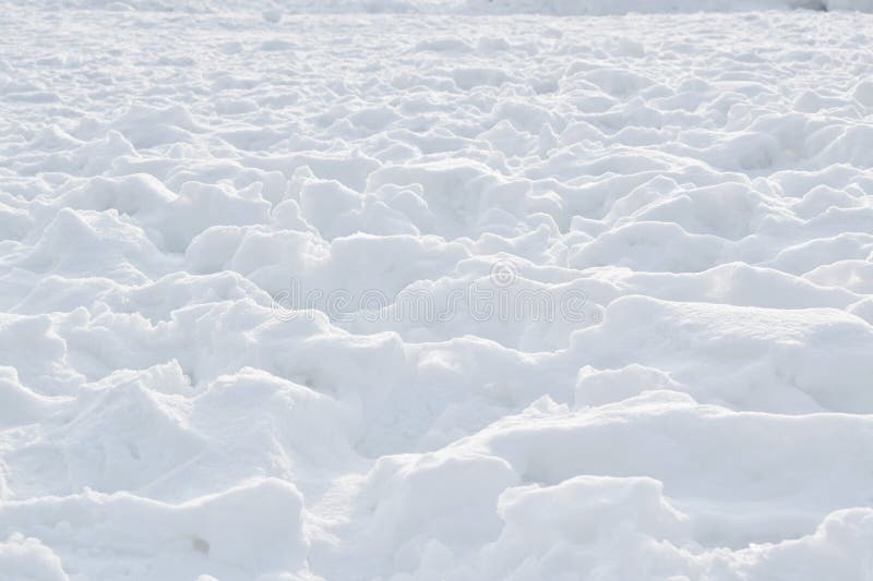 Texture of Snow Falling on Ground and Black Sand in Winter at Hokkaido ...