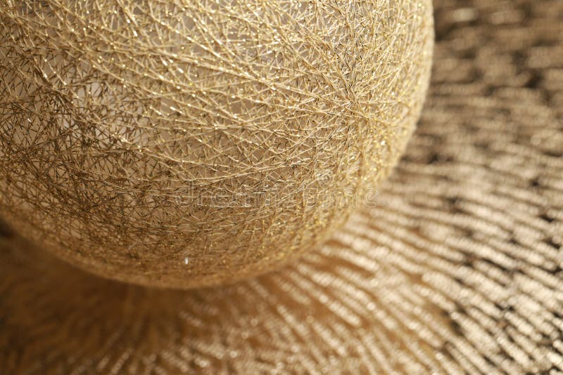 Texture of Sphere Made with Golden Threads, Closeup Stock Photo - Image ...