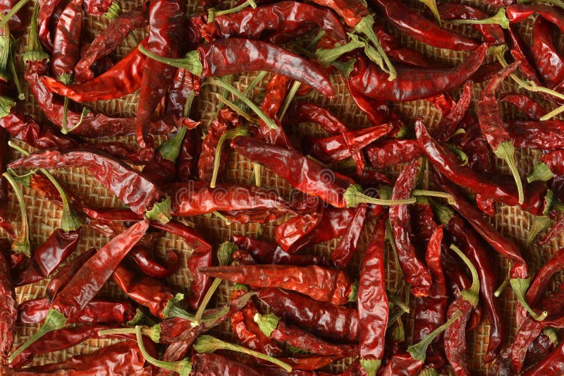 Texture of Spicy Red Peppers on Flat Lay Angle Stock Photo - Image of ...