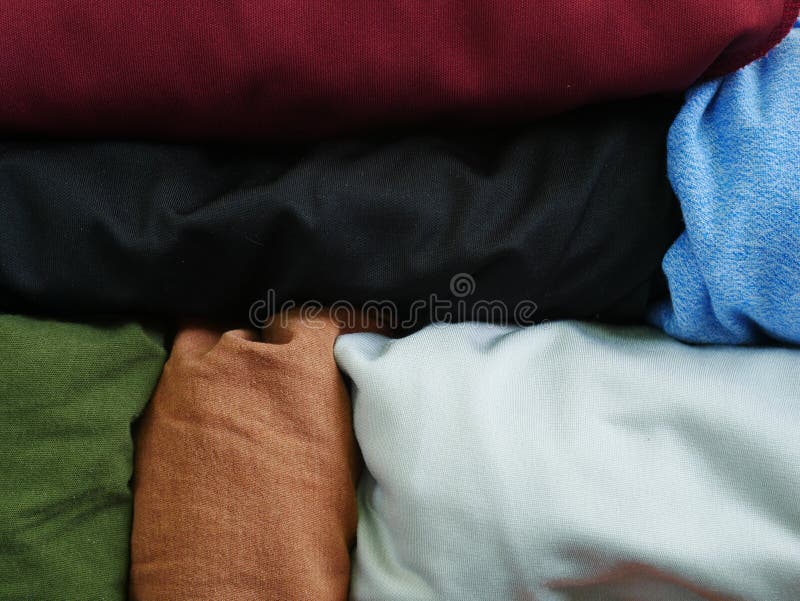 Stack Silk Fabric Background,sportswear Cloth Texture Stock Photo ...