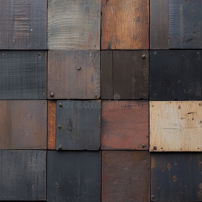 Texture of Square, Discoloured, Irregular and Weathered Pieces of Wood ...