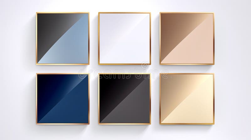 Texture Square Plates Set, Palette Design Template. Stock Illustration ...