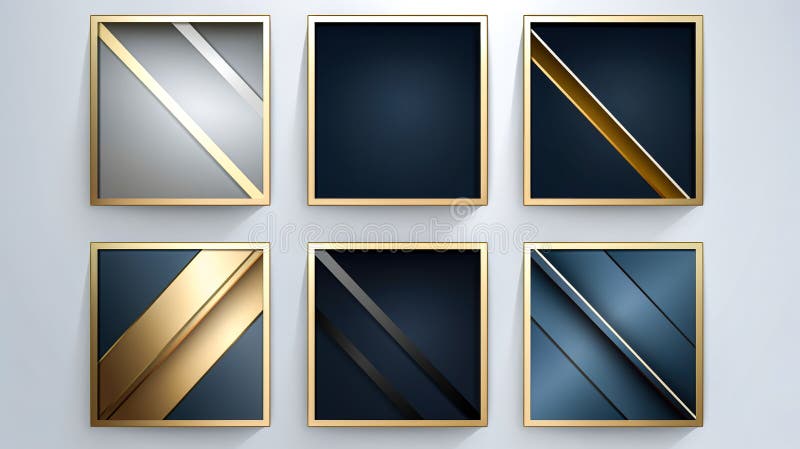 Texture Square Plates Set, Palette Design Template. Stock Illustration ...