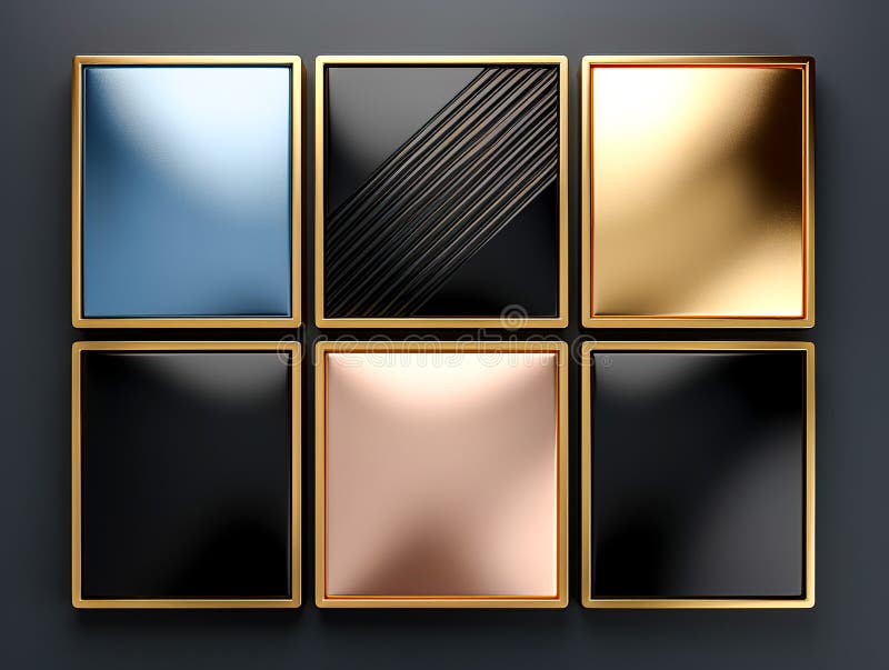 Texture Square Plates Set, Palette Design Template. Stock Illustration ...