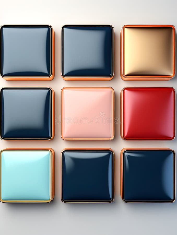 Texture Square Plates Set, Palette Design Template. Stock Illustration ...