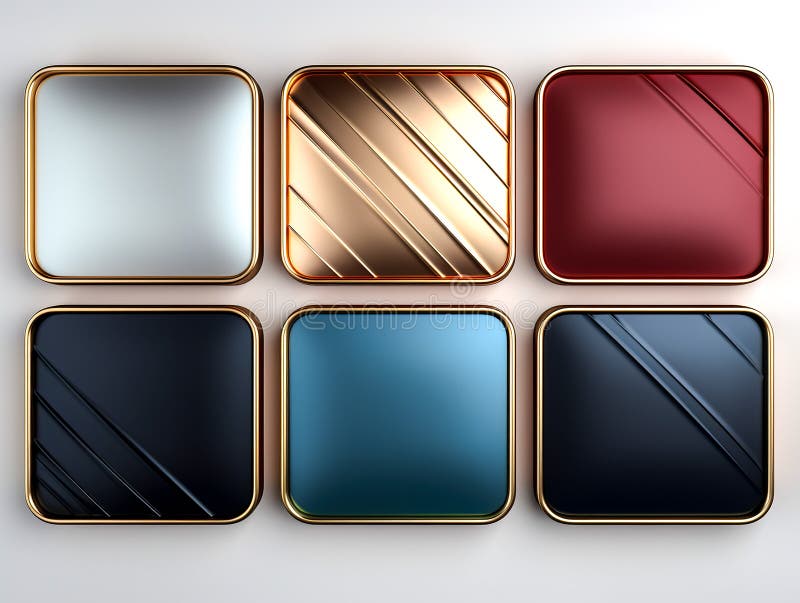 Texture Square Plates Set, Palette Design Template. Stock Illustration ...