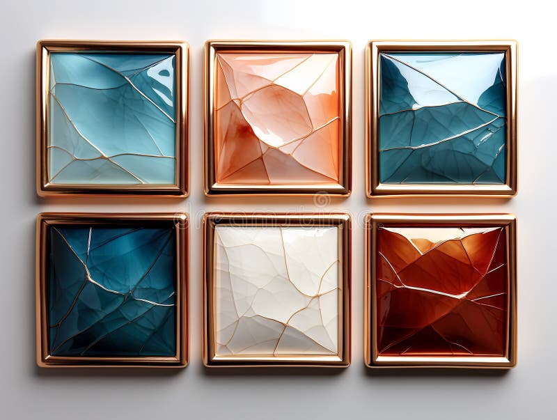 Texture Square Plates Set, Palette Design Template. Stock Illustration ...