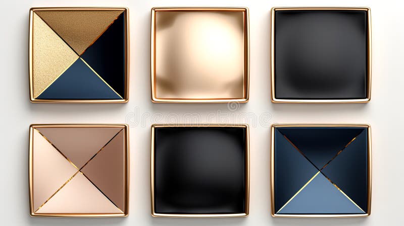 Texture Square Plates Set, Palette Design Template. Stock Illustration ...