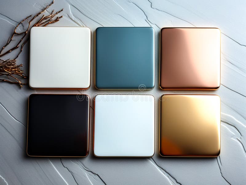 Texture Square Plates Set, Palette Design Template. Stock Photo - Image ...