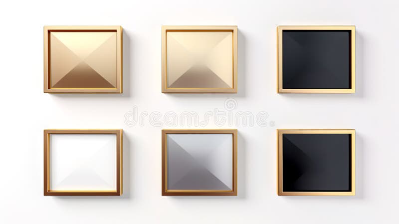 Texture Square Plates Set, Palette Design Template. Stock Illustration ...