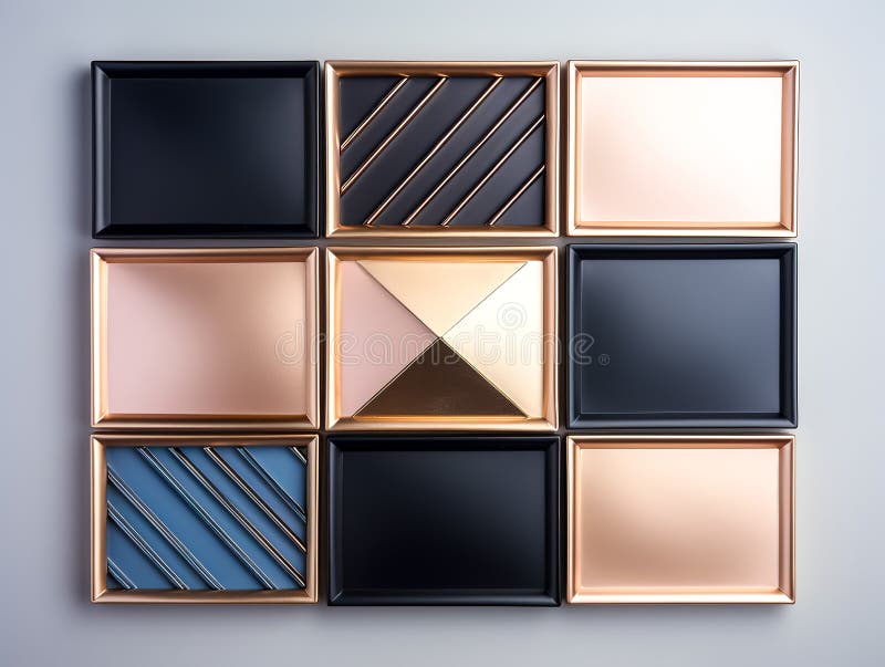 Texture Square Plates Set, Palette Design Template. Stock Illustration ...