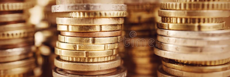 Texture with Stacked Coins Background, Money Savings Stock Photo ...