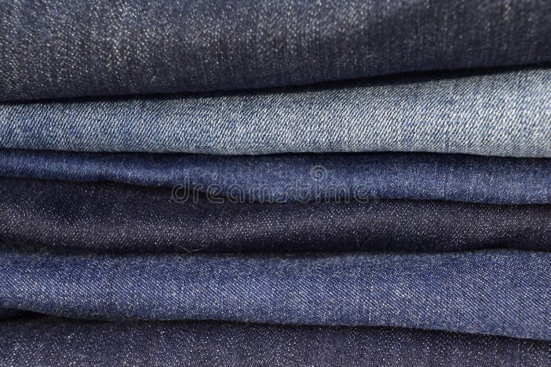 Texture of Stacked Up Blue Jeans Stock Photo - Image of jeans, apparel ...