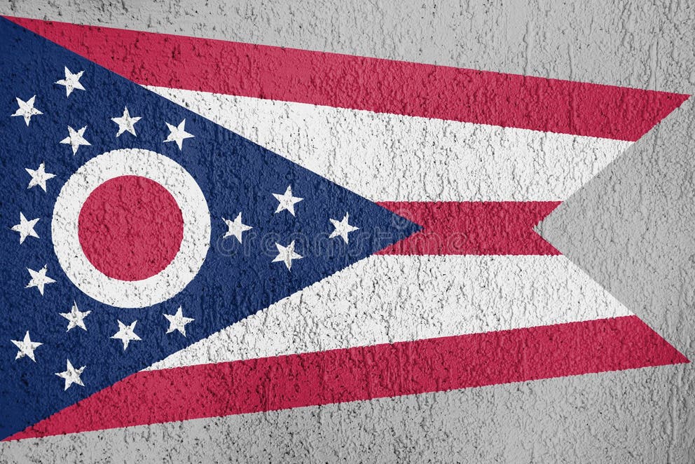 Texture State of Ohio Flag on a White Wall Stock Illustration ...
