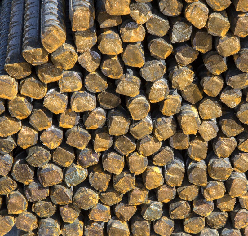 Texture of steel rods used stock image. Image of construction - 78080119