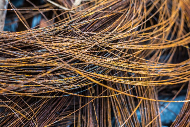 Texture of Steel Rusty Wire in a Construction Stock Image - Image of ...