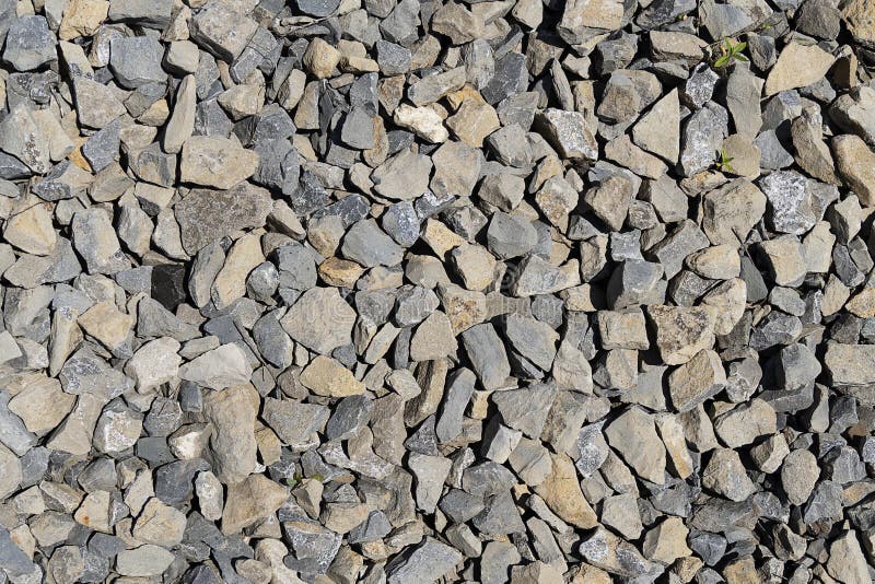 The Texture of Stone Gravel Gray. Stone Rubble Gray Poured Pile Close ...