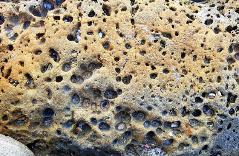 Texture of Stone with Holes in the Form of an Abstract Background ...