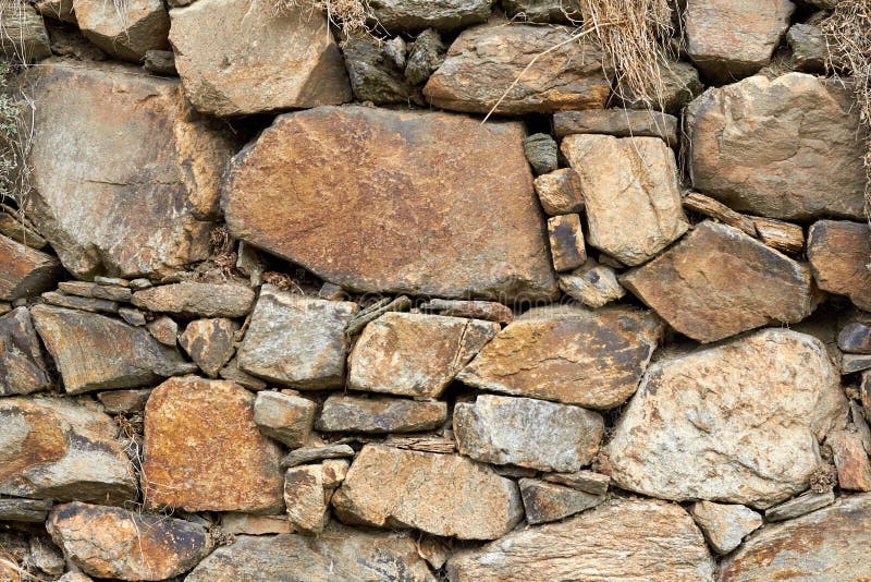 The Texture of the Stone. Natural Mountain Stone in the Forest. Moss ...