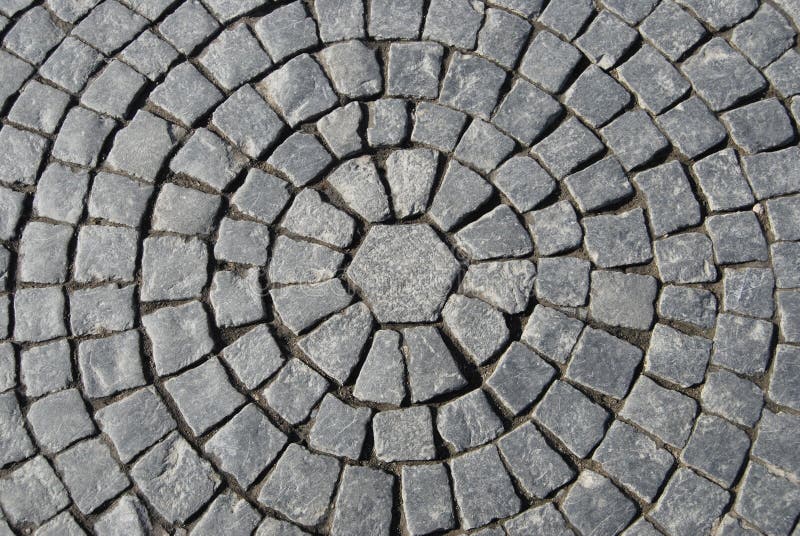 Stone Circle Design of Pavers Grey White Stock Image - Image of pattern ...