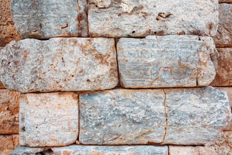 Texture of a Stone Wall Made of Large Blocks. Elements of the Building ...