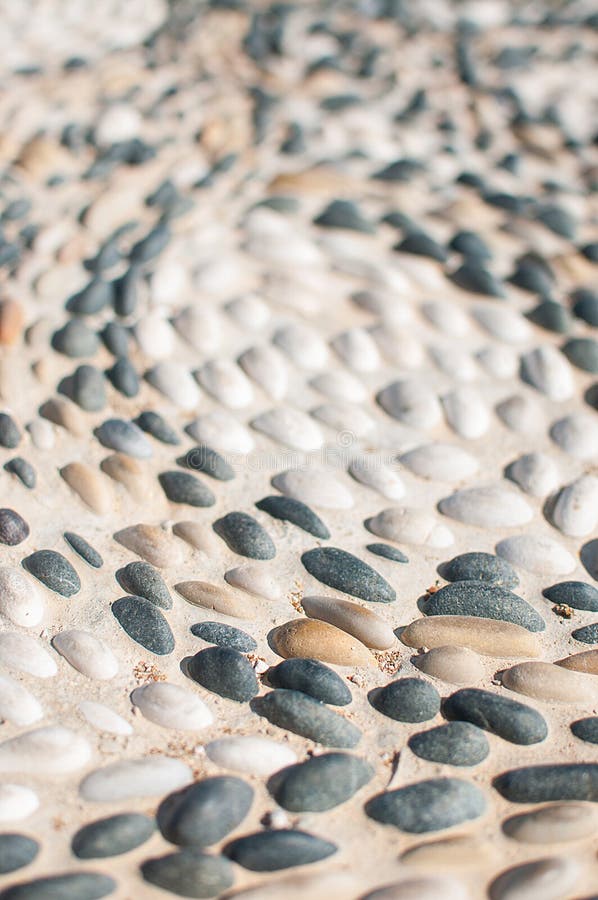 The Texture of the Stone Wall, the Road of Small Round and Oval Stones ...