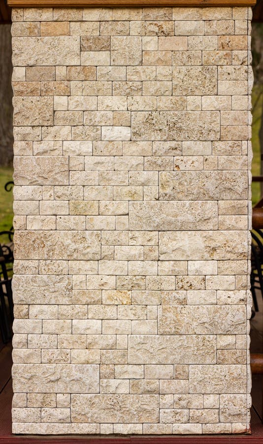 Texture of Stone Wall, Square Yellow Travertine Tile Stock Photo ...