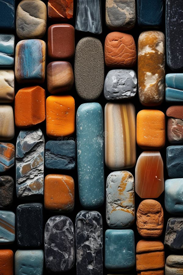 A Texture of Stones and Pebbles in Different Colors, Shapes, Sizes in a ...