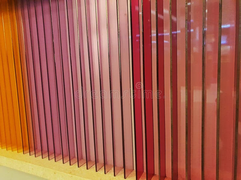 Feature Wall Made from Coloured Plastic Slabs Stock Photo - Image of ...