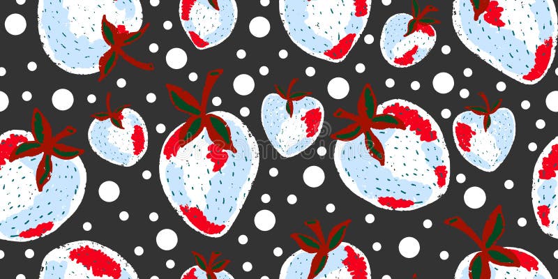 Texture of Strawberries. Berry Pattern. Cartoon Style Stock Vector ...
