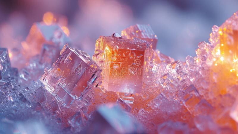 Texture of Sugar Crystals Under a Microscope Exhibiting a Symmetrical ...