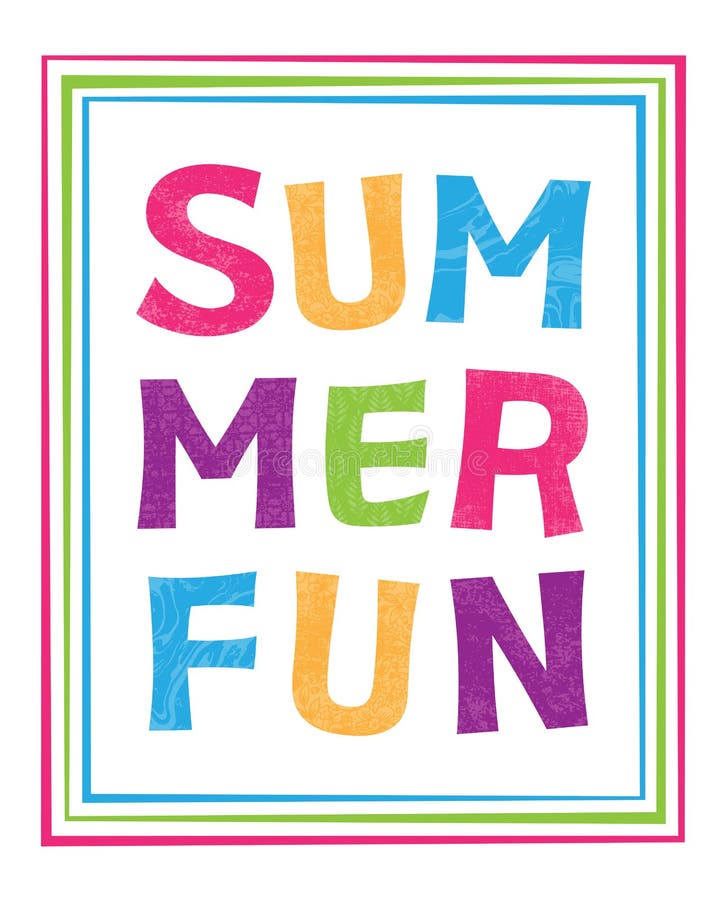 Brightly Colored Summer Fun Text Stock Vector - Illustration of style ...