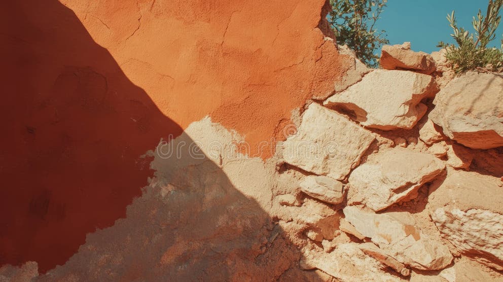 Texture of Sun-baked Cracked Clay Wall in Rustic Setting Stock ...