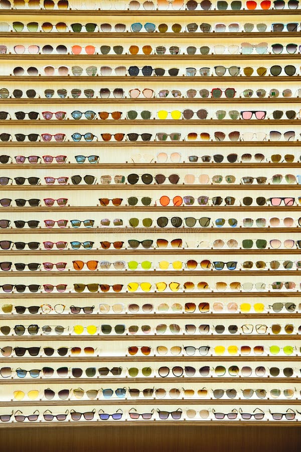 Texture of Sunglasses Store Display in a Mall Stock Image - Image of ...