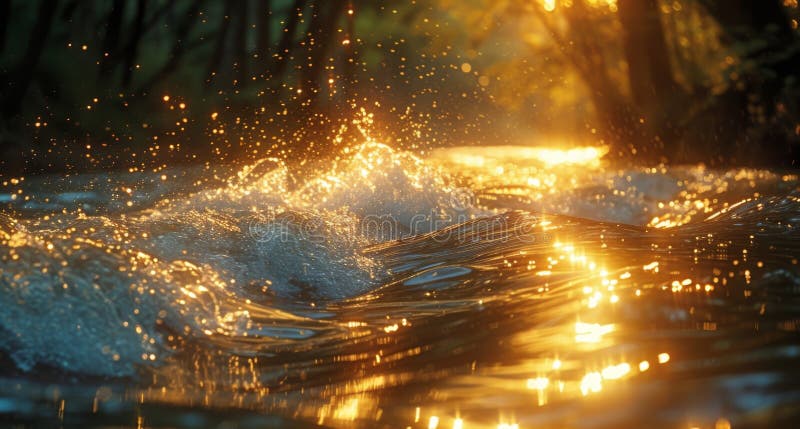 Texture of Sunlight Sparkling on the Gentle Waves of a Serene River ...