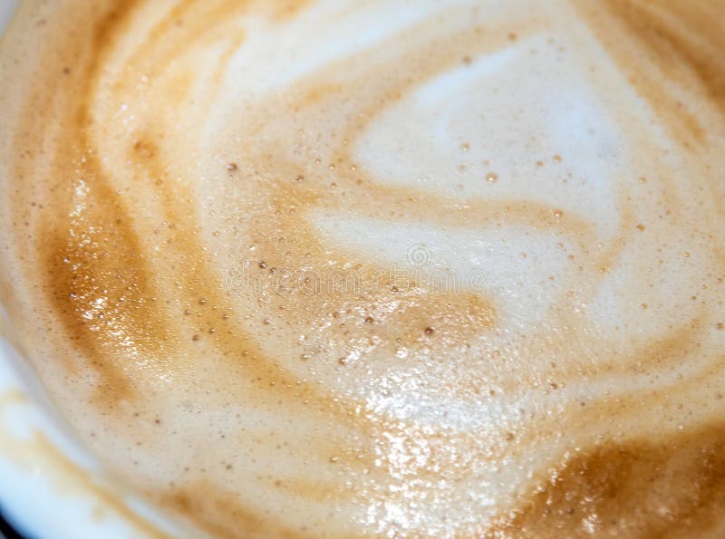 Texture Surface of Soft and Delicate Milk Froth in a Cup of Coffee ...