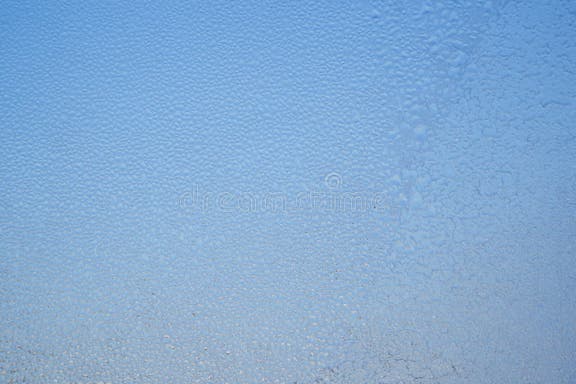 The Texture of the Surface of a Sweaty Window. Abstract Blue Background ...