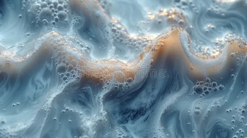 Texture of Swirling Patterns and Ripples in the Water As the Solid Ice ...