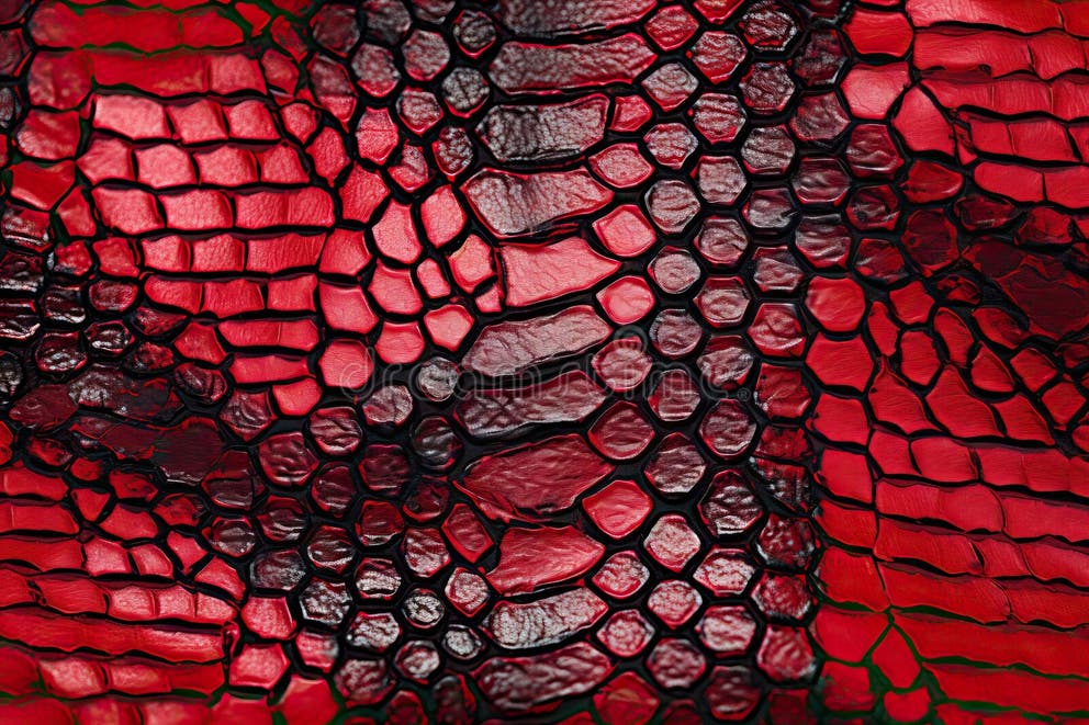 Texture of Synthetic Red Snake Skin Stock Illustration - Illustration ...